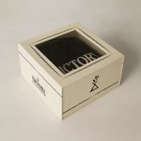 China Custom Clothing Packaging Box Flip Top Garment Magnetic Closure Rigid Box With Window for sale