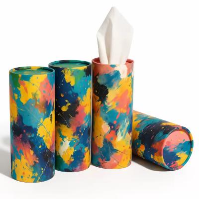 China Custom Design Printing Recycled Cylinder Tube Packaging Tissue Paper Box for sale
