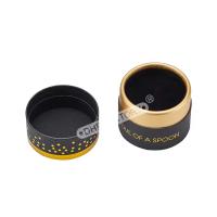 China Cosmetic Black Paper Tube Rigid Gold Foil Logo Skincare Perfume Cylinder for sale