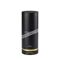 China Cosmetic Black Paper Tube Rigid Gold Foil Logo Skincare Perfume Cylinder for sale