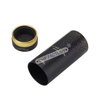 China Cosmetic Black Paper Tube Rigid Gold Foil Logo Skincare Perfume Cylinder for sale