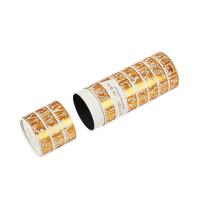 China Popular Full Pattern Gold Foil Stamping Wine Round Gift Box Rigid Whiskey Paper Tube for sale