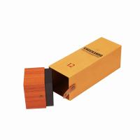 China New Design Perfume Package Orange Top And Based Box With PU Handle Custom Logo for sale