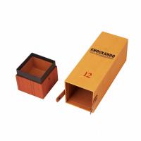 China New Design Perfume Package Orange Top And Based Box With PU Handle Custom Logo for sale