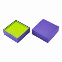 China Premium Jewelry Package Gray Board Purple Two Piece Box Green Velvet Tray for sale
