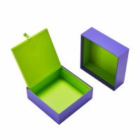 China Premium Jewelry Package Gray Board Purple Two Piece Box Green Velvet Tray for sale