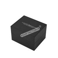China Luxury High Quality Custom Logo Black Rigid Cardboard Paper Gift Packaging Single Watch Box Caja De Regalo Para Reloj for sale