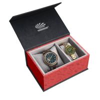 China Custom Magnetic Book Shape Watch Packaging Box Rigid Cardboard Gift Case with Soft Watch Pillow Insert Orologe Foldable Box Gift for sale