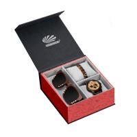 China Custom Magnetic Book Shape Watch Packaging Box Rigid Cardboard Gift Case with Soft Watch Pillow Insert Orologe Foldable Box Gift for sale
