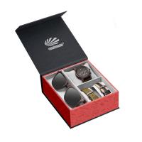 China Custom Magnetic Book Shape Watch Packaging Box Rigid Cardboard Gift Case with Soft Watch Pillow Insert Orologe Foldable Box Gift for sale