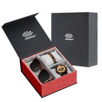 China Custom Magnetic Book Shape Watch Packaging Box Rigid Cardboard Gift Case with Soft Watch Pillow Insert Orologe Foldable Box Gift for sale