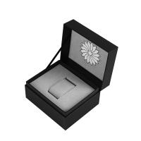 China Custom Luxury Black Watch Packaging Box Set Three Piece Rigid Cardboard Gift Box with Watch Pillow and Drawer Storage for sale