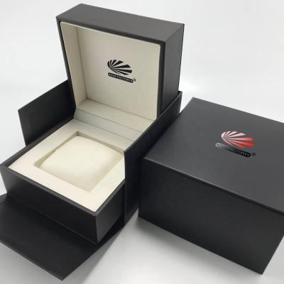 China Custom Luxury Watch Packaging Box Set Rigid Cardboard Gift Box with Flip Top Drawer and Lid and Base Three Piece Design for sale