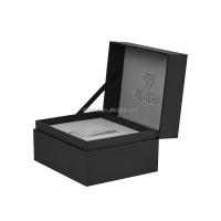 China High-End Custom Watch Gift Box Set Rigid Paper Packaging with Velvet Foam Insert Gold or Silver Foil Logo for Brand Promotion for sale