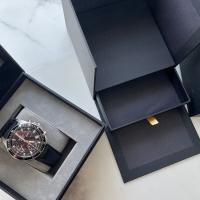 China Custom Design Luxury Gift Packaging Rigid Paper Cardboard Storage Strap Display Dark Watch Box with Sleeve  for Smart Watch for sale