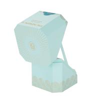 China Premium Polygon-shaped Green Flip-Top Perfume With White EVA Tray Stamp Logo for sale