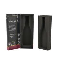 China Custom Premium Brandy Gift Black Magnetic Closure Box with EVA Tray Foil Logo for sale