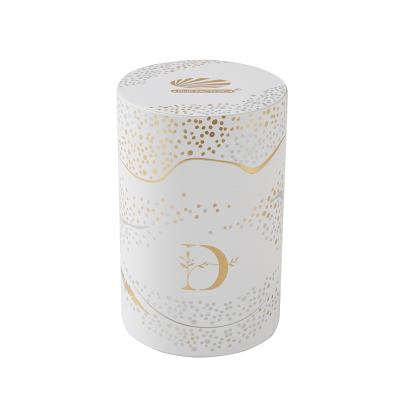 China Custom Premium Perfume Bottle Cylinder Box Gold Stamp Logo For Cosmetic Box for sale
