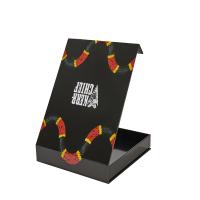 China Custom Scarf Gift Box Paper Cardboard Black Magnetic Box With Glossy Lamination for sale