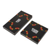 China Custom Scarf Gift Box Paper Cardboard Black Magnetic Box With Glossy Lamination for sale
