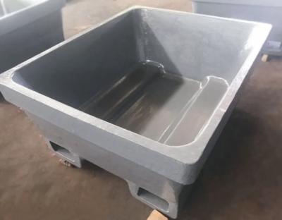 China Durable Dross Drain Bath Pan 2000x1250x750mm with 20-50 HRC Hardness for Aluminum Dross Separator Machine for sale