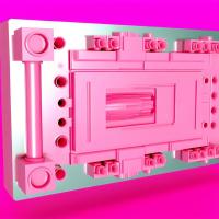 China Pink Pig Mould 900×900×450 mm with 0.17 Cubic Volume and 450°F Heat Resistance for Industrial Casting for sale
