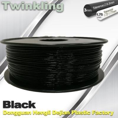 China Twinkling 3D Printer Filament 1.75mm Black 1.0kg Spool Flexible TPU Glitter Effect for sale