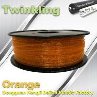 China MSDS Twinkling Orange 3D Printer Filament 1.75mm Filament For 3d Printer for sale