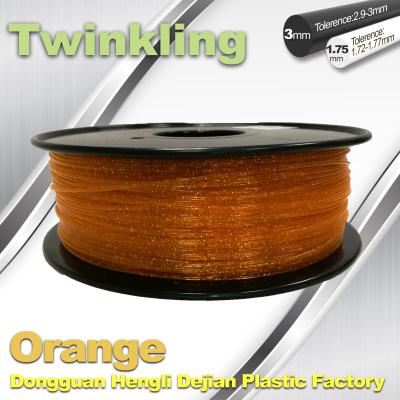 China MSDS Twinkling Orange 3D Printer Filament 1.75mm Filament For 3d Printer for sale