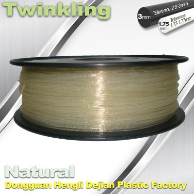China Twinkling 3D Printer Filament 1.75mm Transparent Color PLA ABS PETG ±0.03 Tolerance for sale