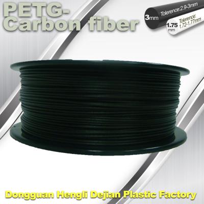 China 1.75mm PETG Carbon Fiber 3D Printer Filament - 230-250°C Printing Temperature, 1KG Spool for sale