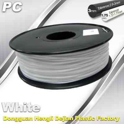China PC 3D Printing Filament 1.75mm/3.0mm 1.3kg Roll - 125°C Heat Resistant, High Strength Material for sale