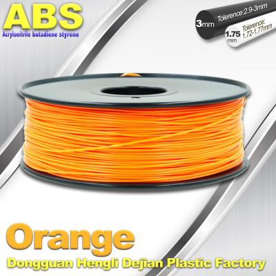 China Orange  3D Printing Materials 1.75mm ABS 3D Printer Filament In Roll for sale