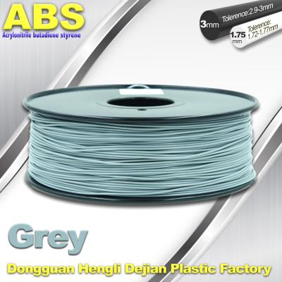 China Grey ABS 3D Printer Filament 1.75mm & 3.0mm 1.0kg Roll with 230-270°C Print Temperature for sale