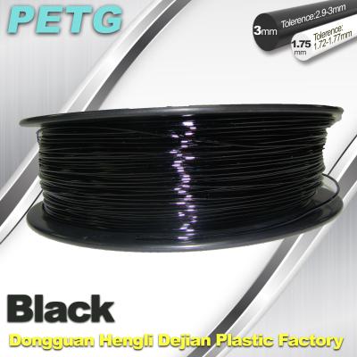 China Black PETG 3D Printing Filament 1.75mm & 3.00mm with 200-240°C Print Temperature and Acid Resistance for sale