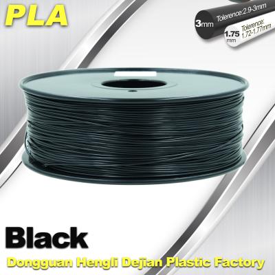 China Black PLA 3D Printer Filament 1.75mm 1.0kg Vacuum Packed Biodegradable for sale