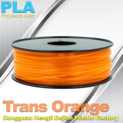 China Trans Orange PLA 3D Printer Filament 1.75mm 1KG Spool High Strength Biodegradable for sale