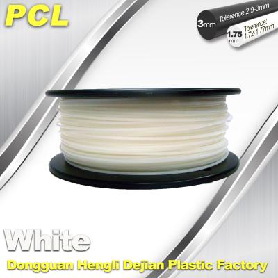 China PCL Low Temperature 3D Printing Filament 1.75mm/3.0mm 0.5kg Roll with 70-100°C Print Temperature for sale