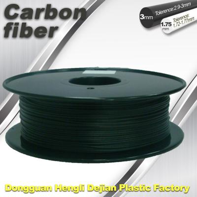 China Carbon Fiber 3D Printer Filament 1.75mm 3.0mm Matte Black High Strength Low Shrinkage 1KG Spool for sale