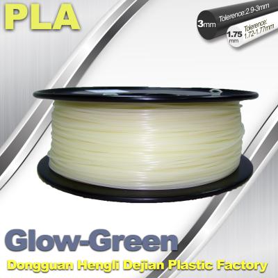 China Glow in Dark Green PLA Filament 1.75mm 3D Printer Material 1kg Spool for sale