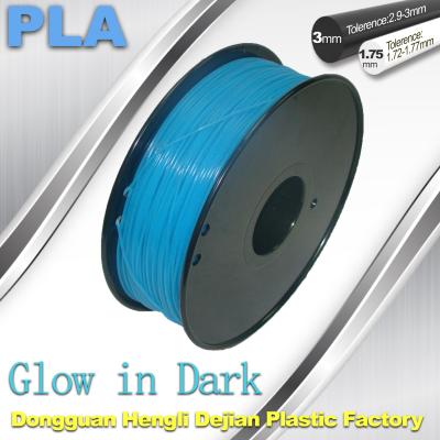 China Glow in the Dark PLA Filament 1.75mm 3D Printer High Strength Biodegradable 1kg Spool for sale
