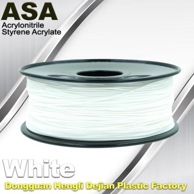 China ASA 3D Printer Filament 1.75mm 3.0mm UV Resistant Black White Colors for Outdoor Applications for sale