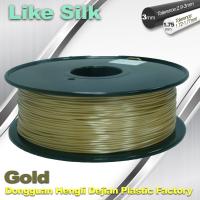 China Polymer Composite 3D Printer Filament 1.75mm/3.0mm Gold Silk-like Finish with 200-220°C Print Temperature for sale