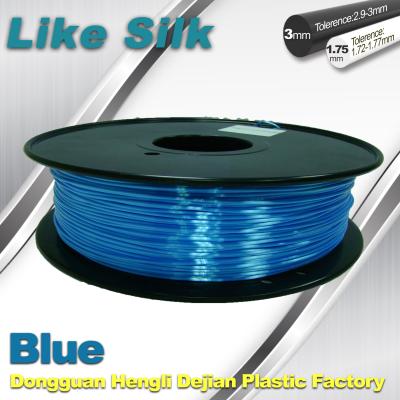 China Polymer Composite 3D Printer Filament 1.75mm/3.0mm Silk-like Blue Easy Stripping 200-220°C Printing Temperature for sale