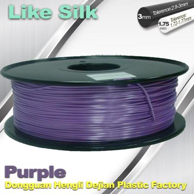 China Purple Polymer Composite 3D Printing Filament 1.75mm/3.0mm High Gloss Silk-like PLA Material 1kg Spool for sale