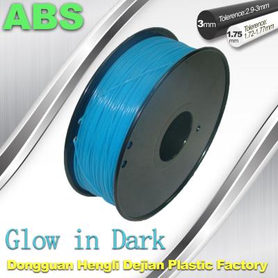 China OEM Glow in the Dark 1.75mm ABS 3D Printer Filament 1kg Spool for sale