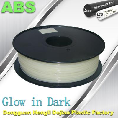 China Glow in the Dark ABS Filament 1.75mm 1kg for 3D Printing Good Toughness for sale