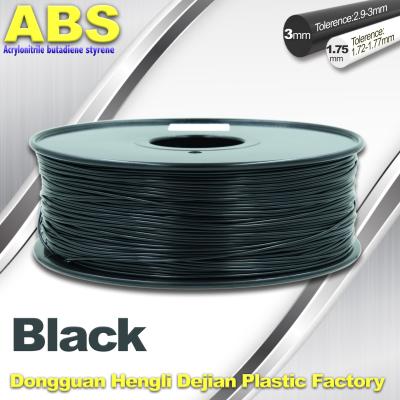 China Black ABS 3D Printer Filament 1.75mm 3.0mm 1KG Spool High Toughness 3D Printing Consumables for sale