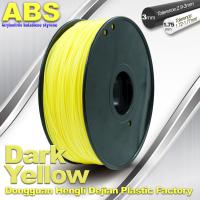 China Dark Yellow ABS 3D Printing Filament 1.75mm & 3.0mm with 230-270°C Print Temperature for sale