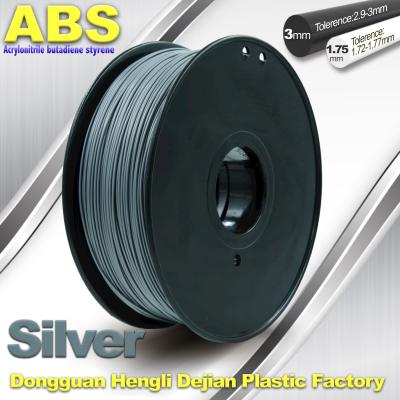 China ABS 3D Printer Filament 1.75mm Silver - High Strength Material with 230-270°C Print Temperature for sale